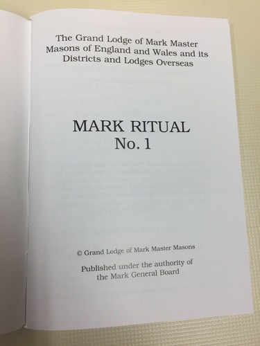Masonic Mark Master Mason Ritual Books No 1 or No 2 | eBay
