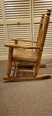 Flawless Cracker Barrell Child Woven Rocking Chair | eBay