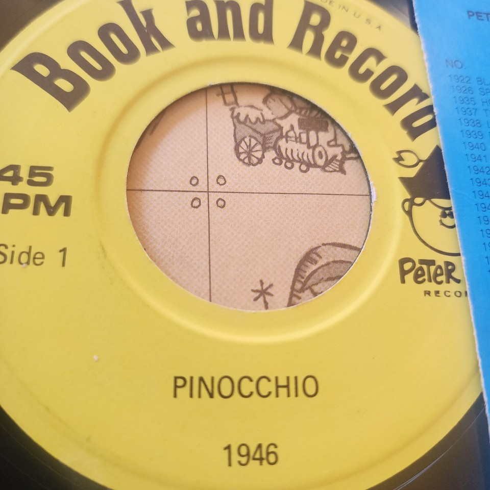 VTG Peter Pan Records 45 RPM Record/Books Lot of 3 Pied Piper,Pinocchio ...