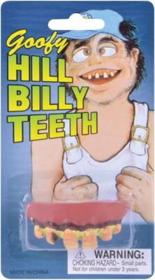 Goofy Hillbilly Teeth~Ugly Fake False Dentures ~ Funny Joke Novelty ...