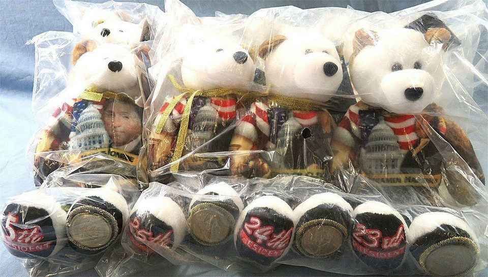 LOT OF 13 SEALED NEW LIMITED TREASURES PRESIDENTIAL COIN BEARS SET ALL ...