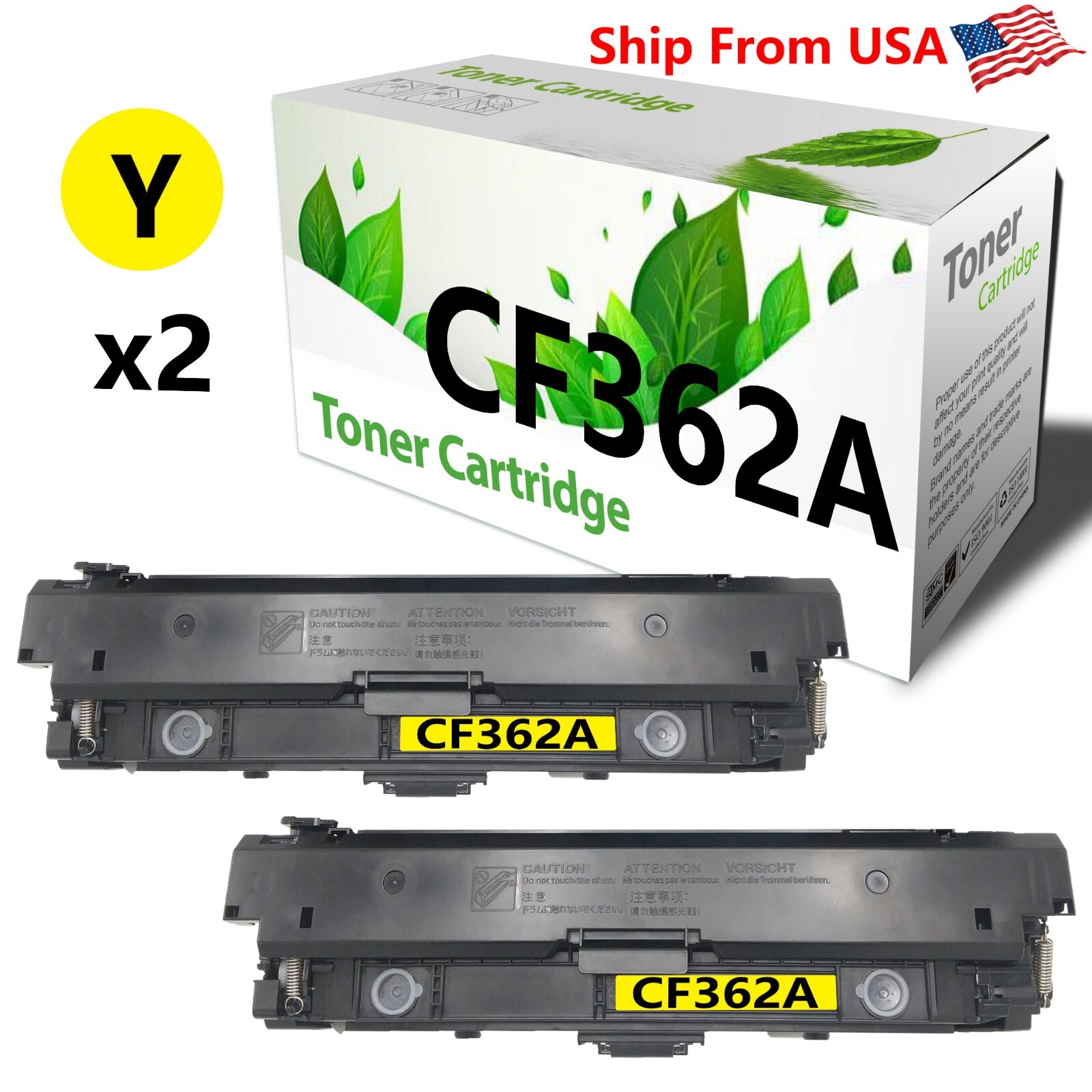(2-Pack,Yellow) 508A CF362A Toner Cartridge for M577f M552dn Printer | eBay