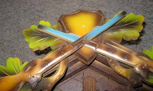 Vintage Large HELMUT KAMMERER BLACK FOREST HUNTER MUSICAL CUCKOO CLOCK ...