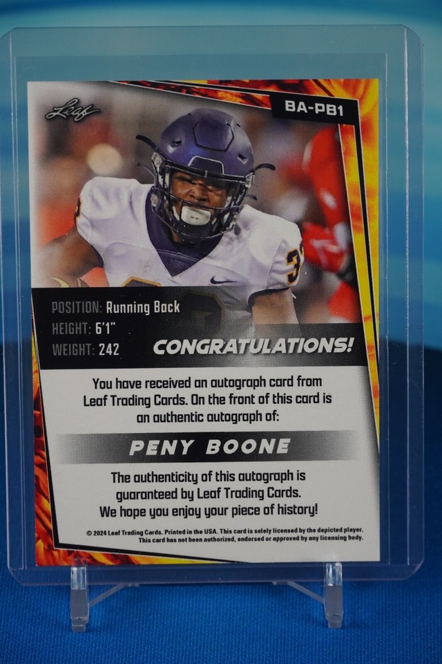 2024 Leaf Football - Peny Boone Autograph #BA-PB1 BLUE | eBay
