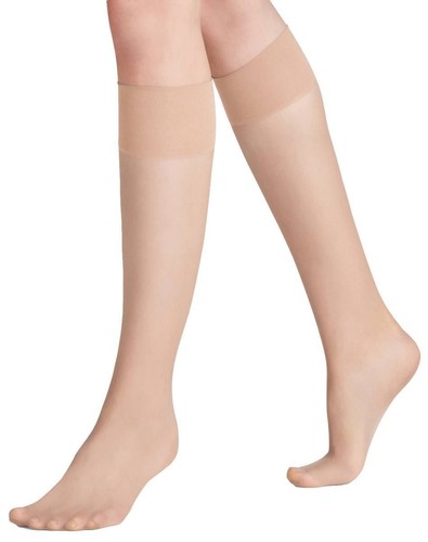 Falke Womens Pure Matt 20 Denier Knee High Stockings - Crystal Cream ...