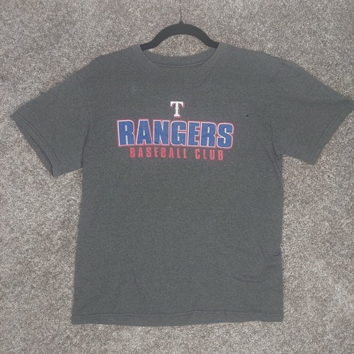 Texas Rangers Gray T Shirt Youth Sz L MLB Baseball Club Tee Cotton Poly ...