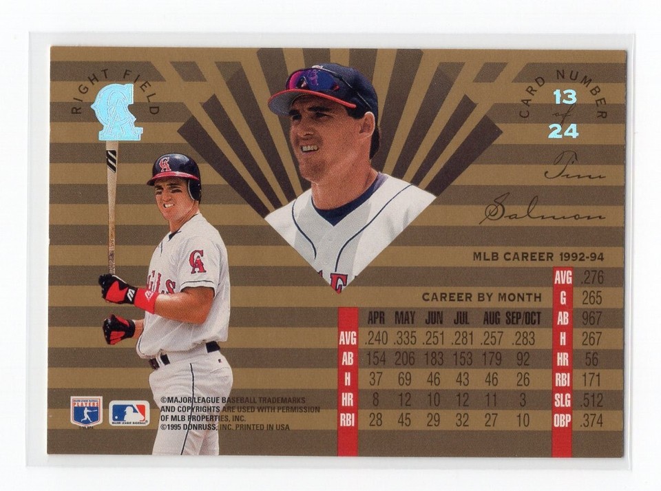 Baseball Card - 1995 Tim Salmon 13 - California Angels Leaf Limited MLB ...