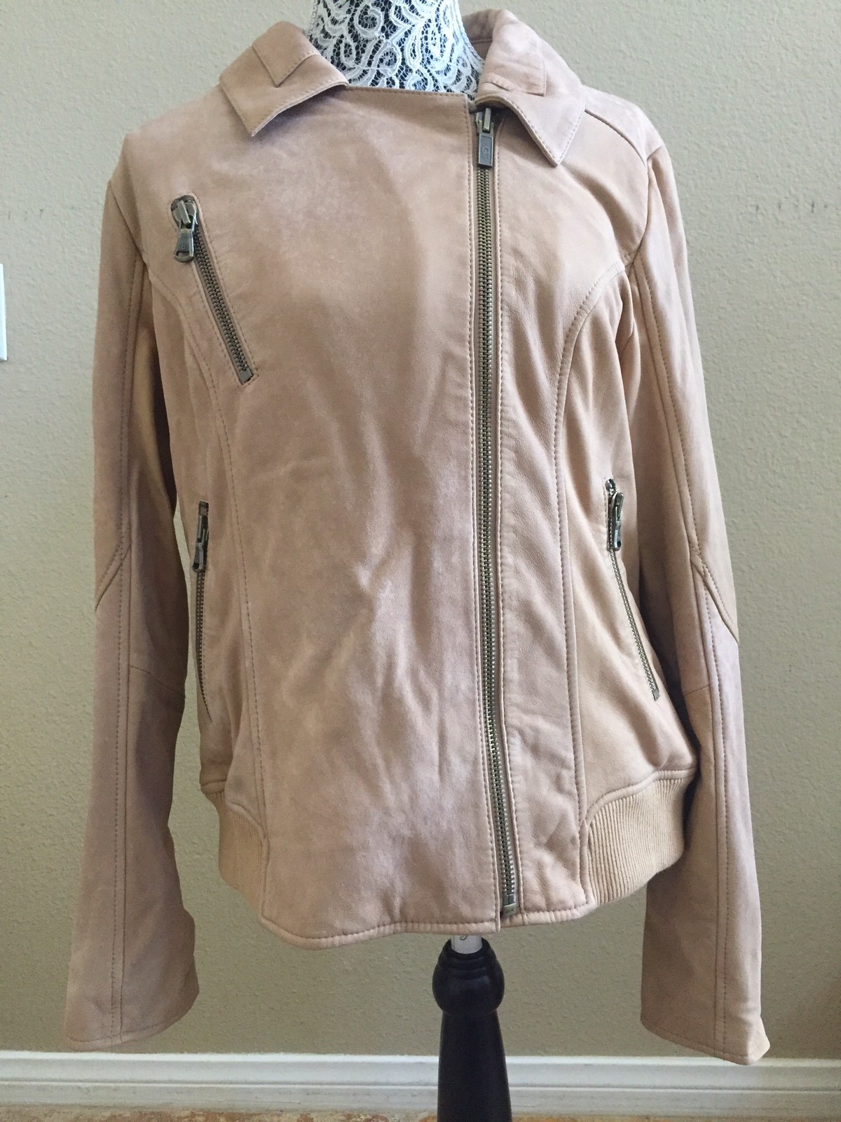 UGG WOMEN LEXINGTON II LEATHER BIKER JACKET COAT SAND Size XL - TAG | eBay