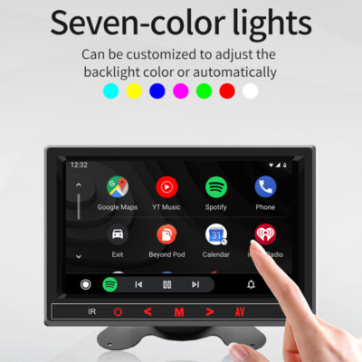 7"Carplay Touch Screen HD Full View Rear Reversing Display Monitor BT ...