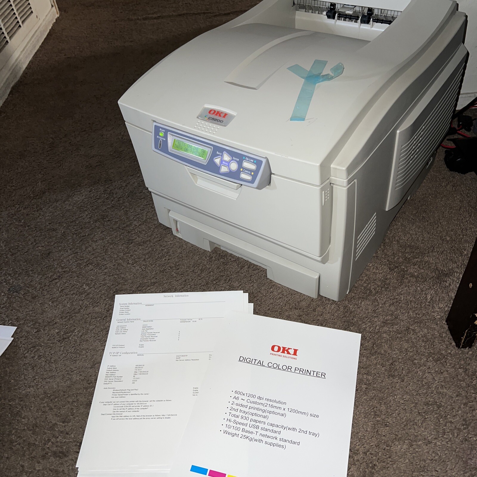 Okidata C5200 ne Printer Working Condition No Drivers Included Ink 1.2k Prints | eBay