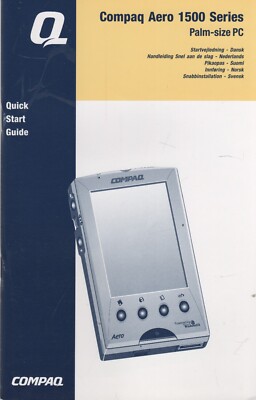 ITHistory (1999) COMPAQ MANUAL AERO 1500 PalmSize PC Dansk Ned Suomi ...