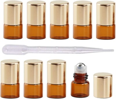 Mollensiuer 50Pcs 1ml (1/4 Dram) Refillable Empty DIY Mini Travel Glass ...