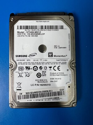 Samsung Momentus 500GB HDD 5v .85a ,ST500LM012 , HN-M500MBB/LCP ...