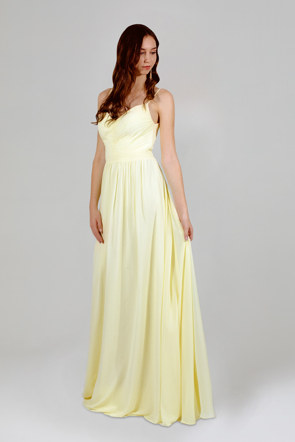 Flowy Chiffon Yellow Bridesmaid Dress ENVIOUS BRIDAL & FORMAL | eBay ...