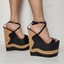Women Sandals Patchwork Platform Wedges Extreme High Heels Pumps Height ...