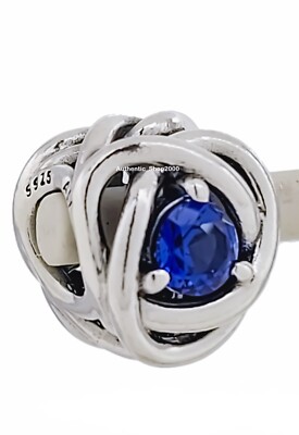 New 100% Authentic PANDORA 925 September Blue Eternity Circle Charm ...
