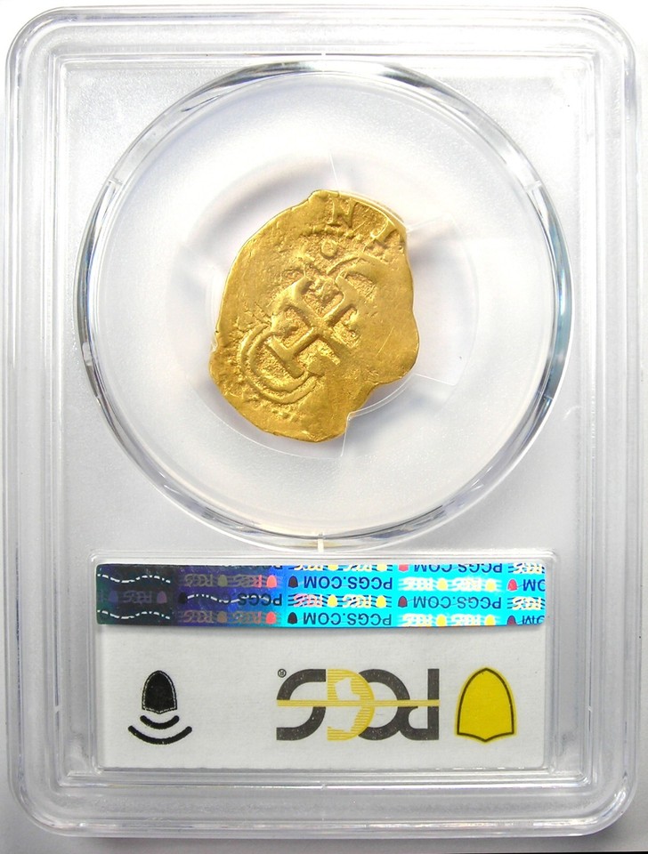 1598-1665 Spain Cob 2 Escudos Gold Cross Coin 2E - Certified PCGS AU50 ...