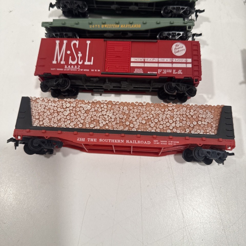 Mantua HO Train Lot (16) Working Loco Box Flat Gondola Log Cars WM MStL ...