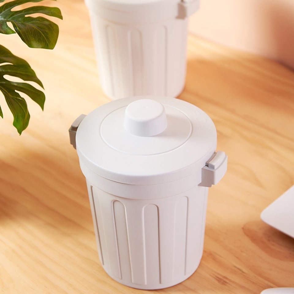 Small Plastic Waste Basket Mini Desk Trash Can Desktop Bin Garbage with ...