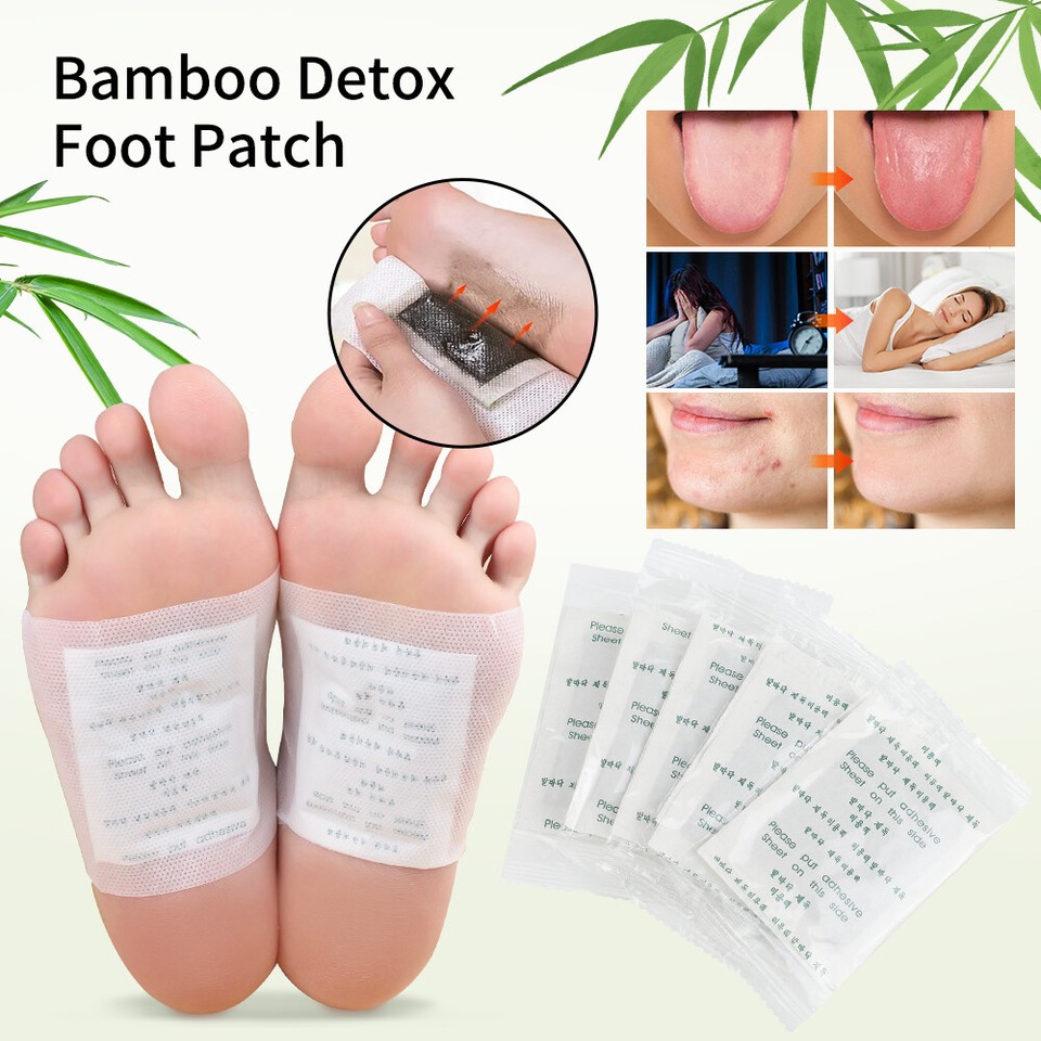 6-200X Foot Detox Patches Pads Toxins Deep Cleansing Herbal Bamboo ...