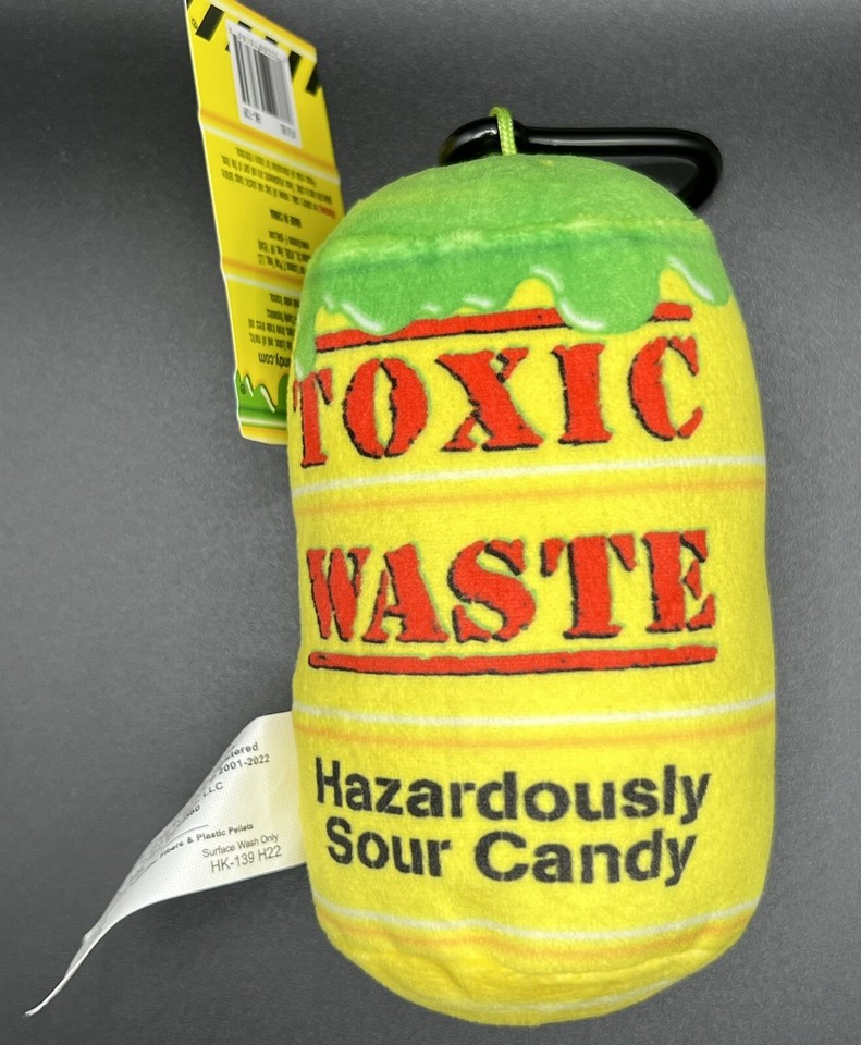 Toxic Waste Hazardously Sour Candy 4” Plush Keychain Clip NEW Slime ...