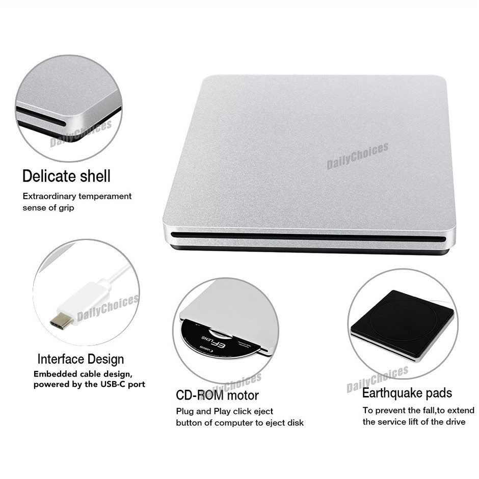USB-C External BurnerPlayer Drive PC Laptop CD RW DVD ROM Writer for Mac Windows | eBay