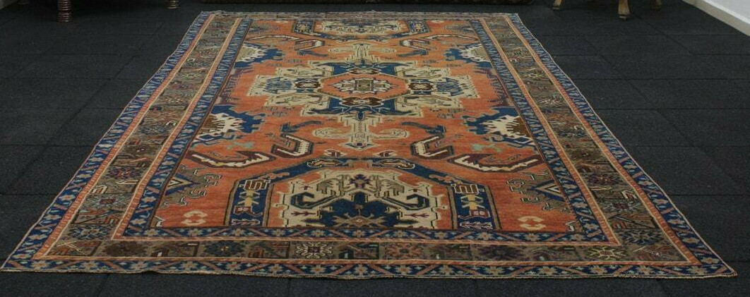 Superb 10'x5 ft Wool CAUCASIAN Nomadic Rustic Ethnic TRIBAL RUG Rare ...