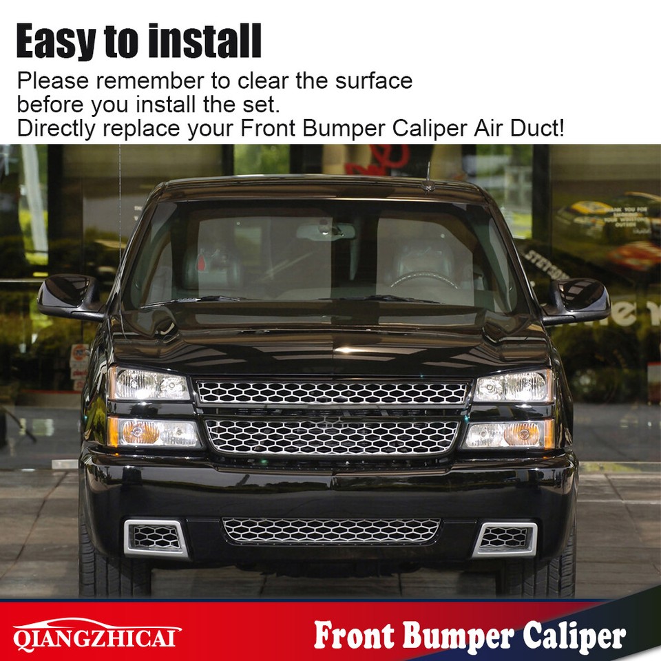 FIT FOR 2003-2007 SILVERADO 1500 FRONT BUMPER CALIPER AIR DUCT SET GRAY ...
