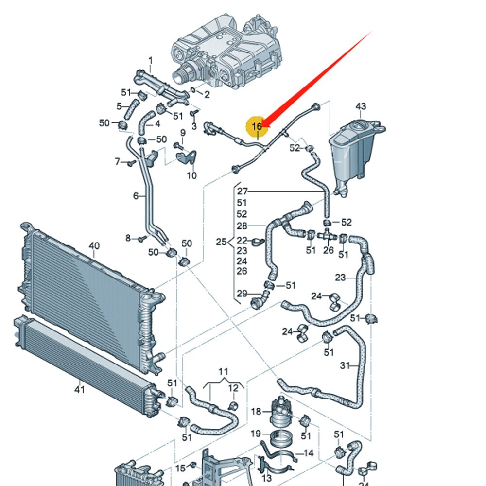 Engine Coolant Overflow Tank Hose For AUDI Q5 2013-2017 #8R0121081AN ...