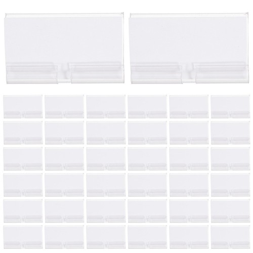 50 Sets Clear Label Holders Price Tag Wire Shelf Shelving Labels | eBay