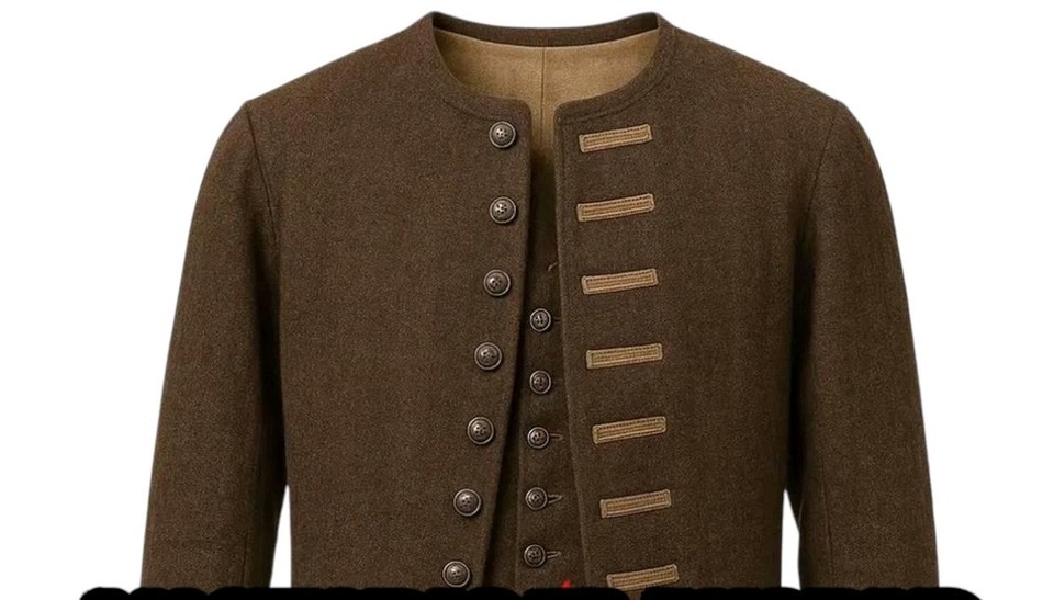 18th Century Men's Brown Wool Coat, Vintage Colonial Jacket Historical ...
