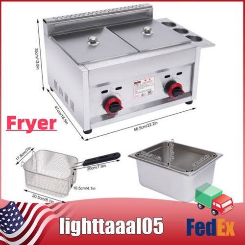 Countertop Gas Deep Fryer Propane Gas Stainless Steel Outdoor Use Round ...