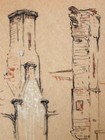 Elijah Albert Cox (1876–1955) Graphite drawing. Bruges, Study of ...