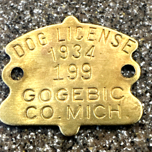 1934 Gogebic Co Mich. Dog License Tag ~ Low Number #199 ~ MI ...