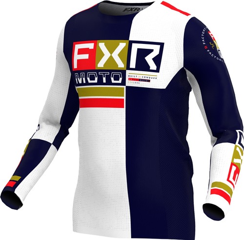 FXR Podium Pro Battalion Mens MX Offroad Jersey Navy/White/Red | eBay