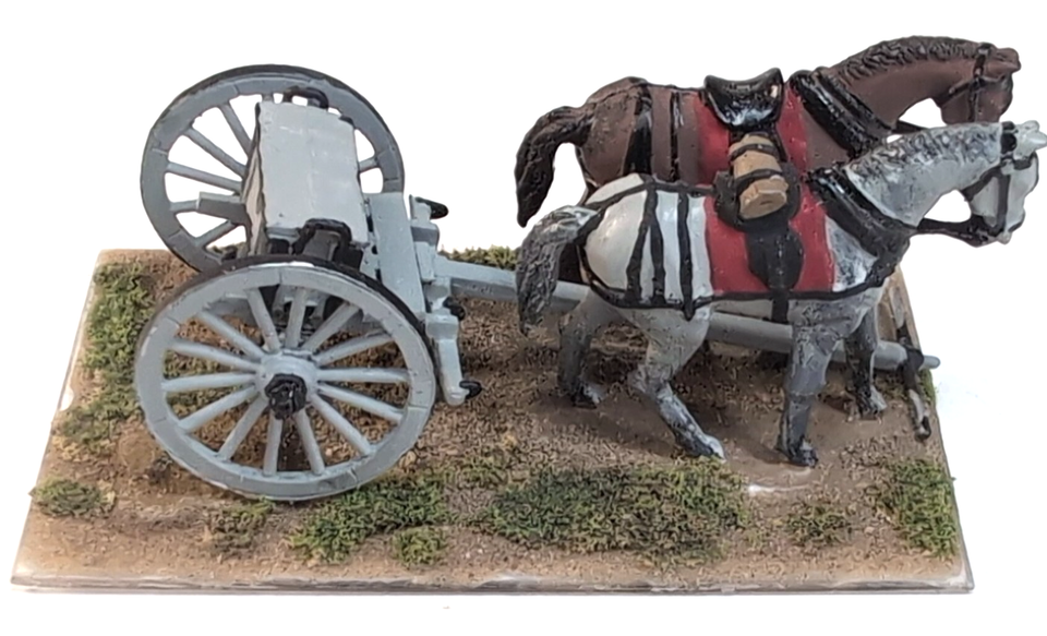 MUSKET MINIATURES- Civil War CONFEDERATE 2-Wheeled Limber- 22mm Painted ...