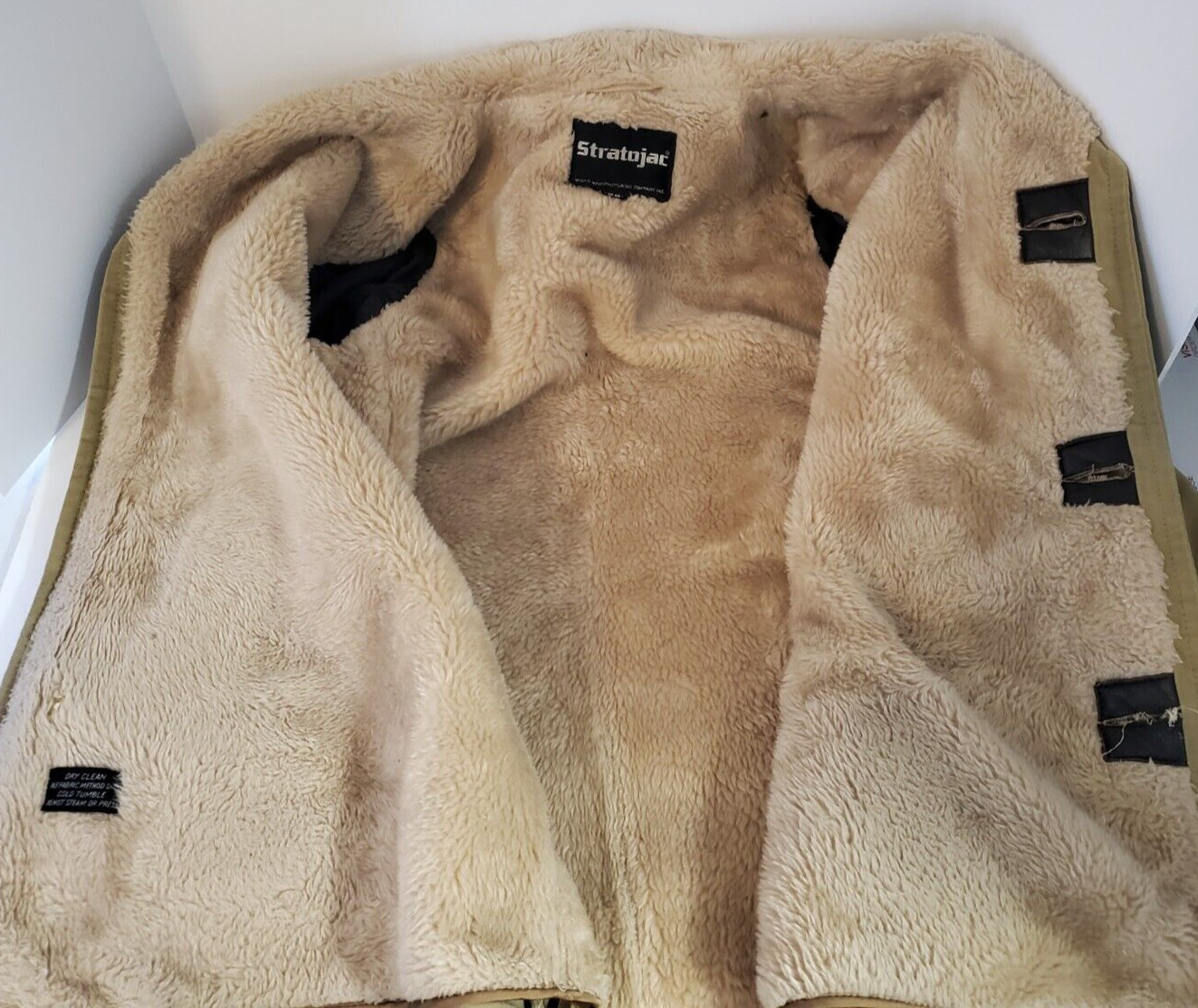VINTAGE Stratojac Suede Look Pile Lining Coat Jacket … - Gem
