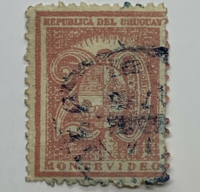 1877 URUGUAY MONTEVIDEO STAMP #38 WITH SON CANCEL | eBay