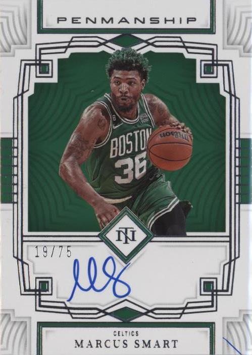 2022-23 Panini National Treasures - Penmanship #PS-MSM Marcus Smart /75 ...