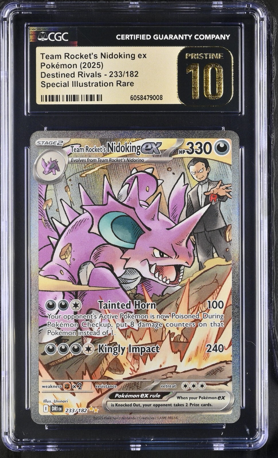 CGC 10 Pristine - Team Rocket's Nidoking ex 233/182 SIR Pokemon ...