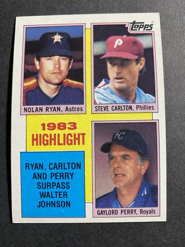 1984 Topps Baseball Highlights Nolan Ryan / Steve Carlton /Gaylord ...