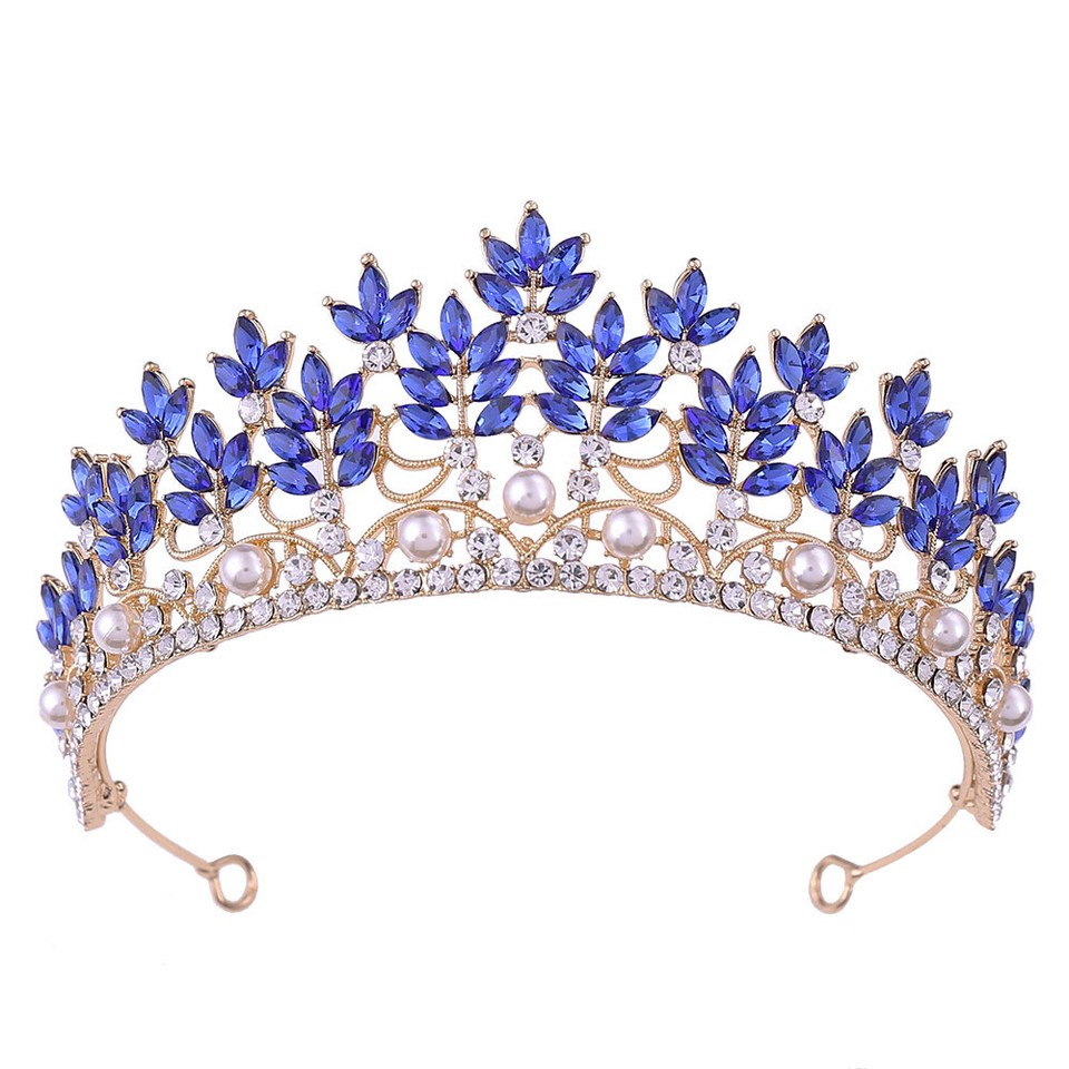 72 Styles Blue Crystal Queen Princess Tiara Crown Wedding Princess For ...