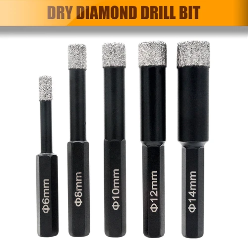 DRY DIAMOND DRILL BITS FOR PORCELAIN GRANITE TILE GLASS CERAMICS MARBLE ...