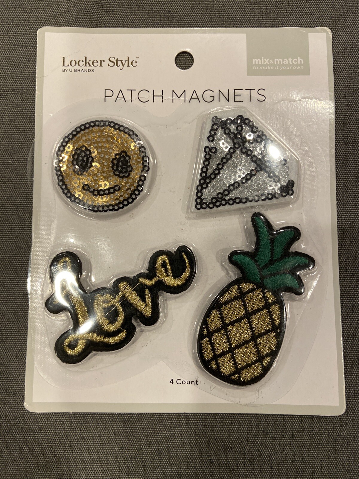 Locker Style by U Brands Patch Magnets - Set of 4 Sequin / Sparkly ...