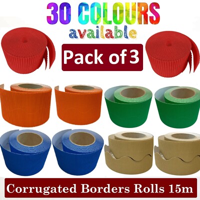 Scalloped Corrugated Display Border Rolls 57mm x 15m For Schools Pack ...