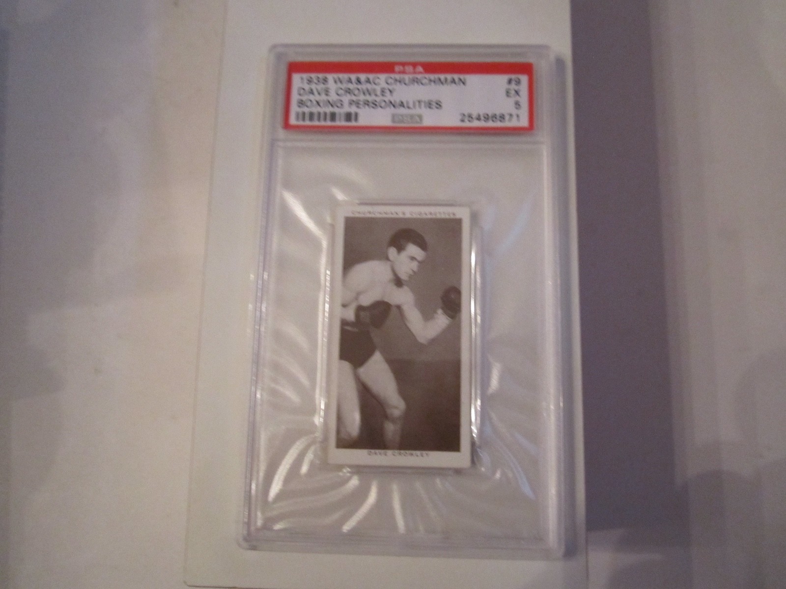 1938 DAVE CROWLEY #9 BOXING CARD WA&AC CHURCHMAN PSA GRADED 5 - GREAT ...