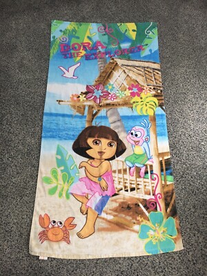 2013 Dora The Explorer & Boots Tropical Beach Towel 54”x27” Nickelodeon ...