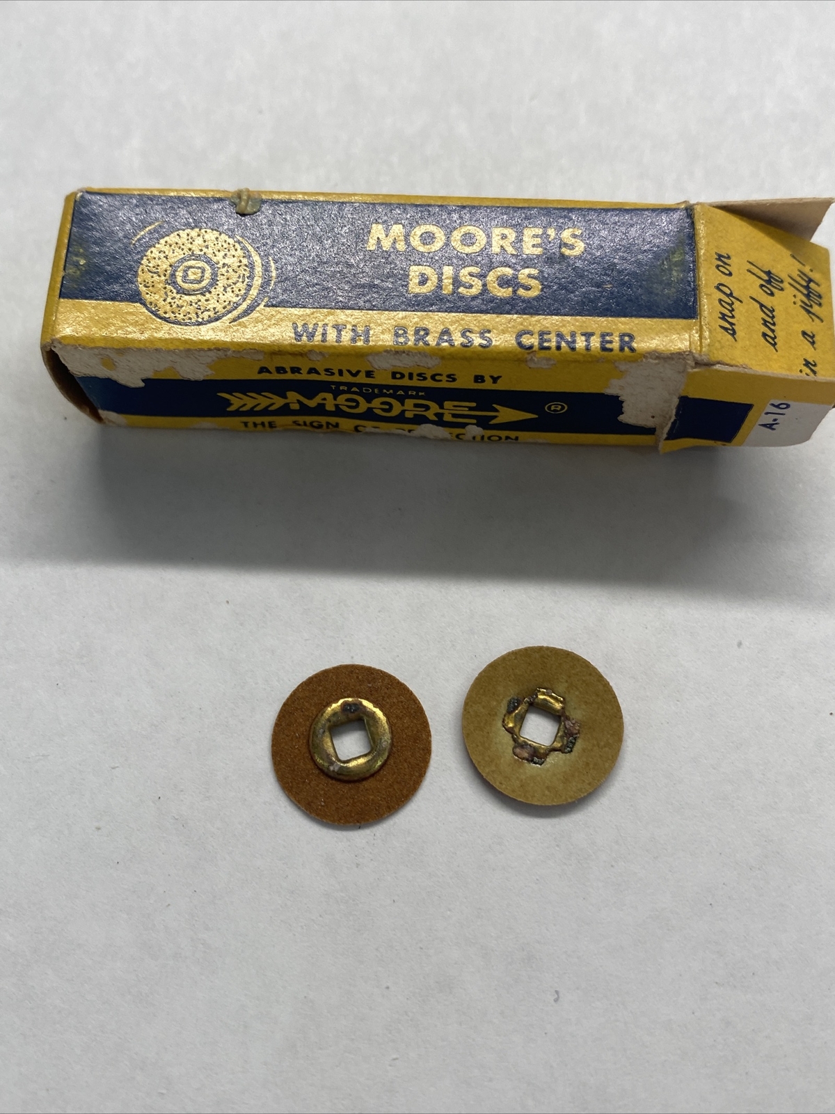 Moore's Sanding Disc Brass Center 1/2" Adalox Fine Made in USA | eBay