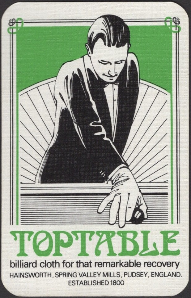 Playing Cards Single Card Old Vintage * TOPTABLE Advertising BILLIARD ...