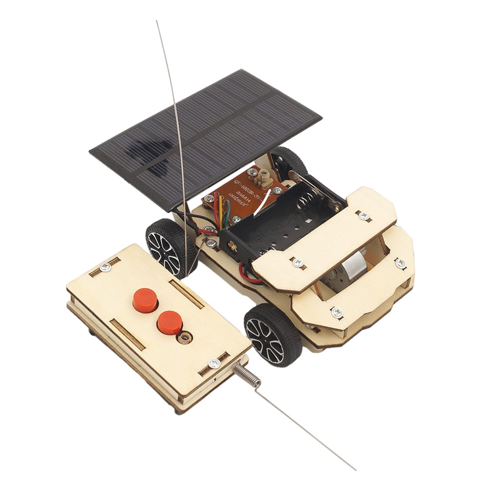 Wooden Solar Power Remote Control Car Model Kits Interactive Holiday ...